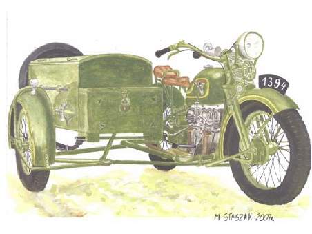 HEAVY MOTORCYCLES M111 SOKÓŁ (FALCON) 1000 with AMMUNITION BOX