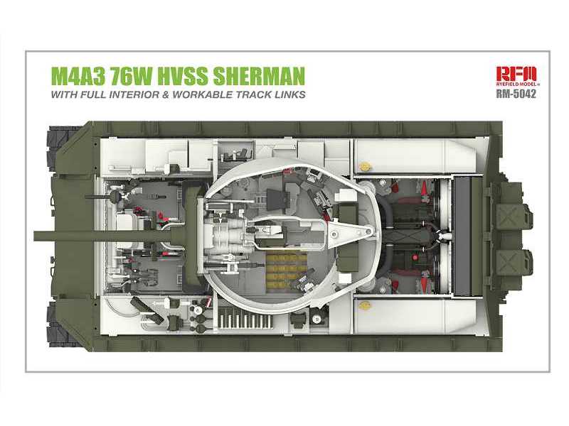 M4A3E8 Sherman z wnętrzem