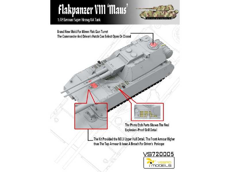 Flakpanzer VIII Maus - German Super Heavy AA Tank