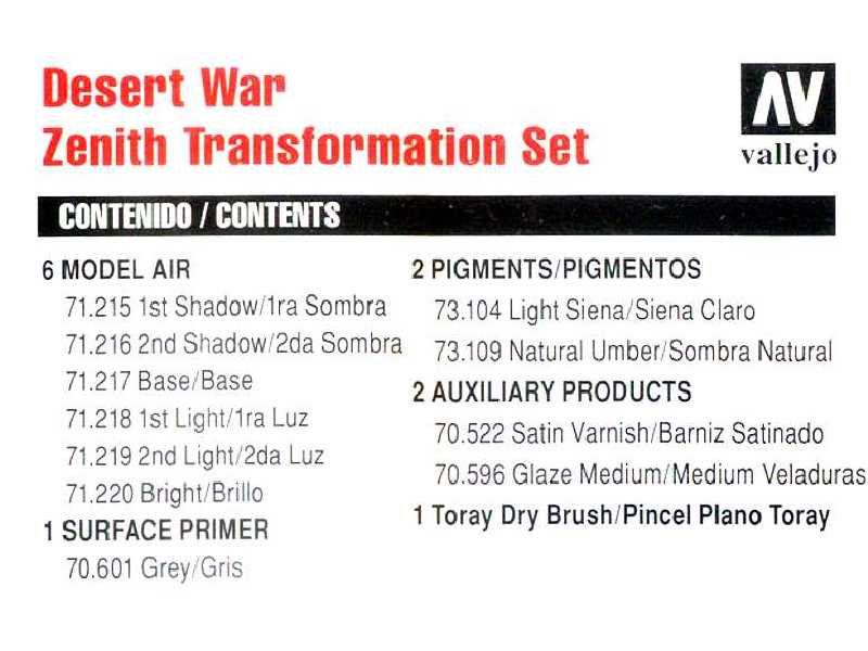 Zestaw farb Model Air - Operacja Pustynna Burza - 12 elementów