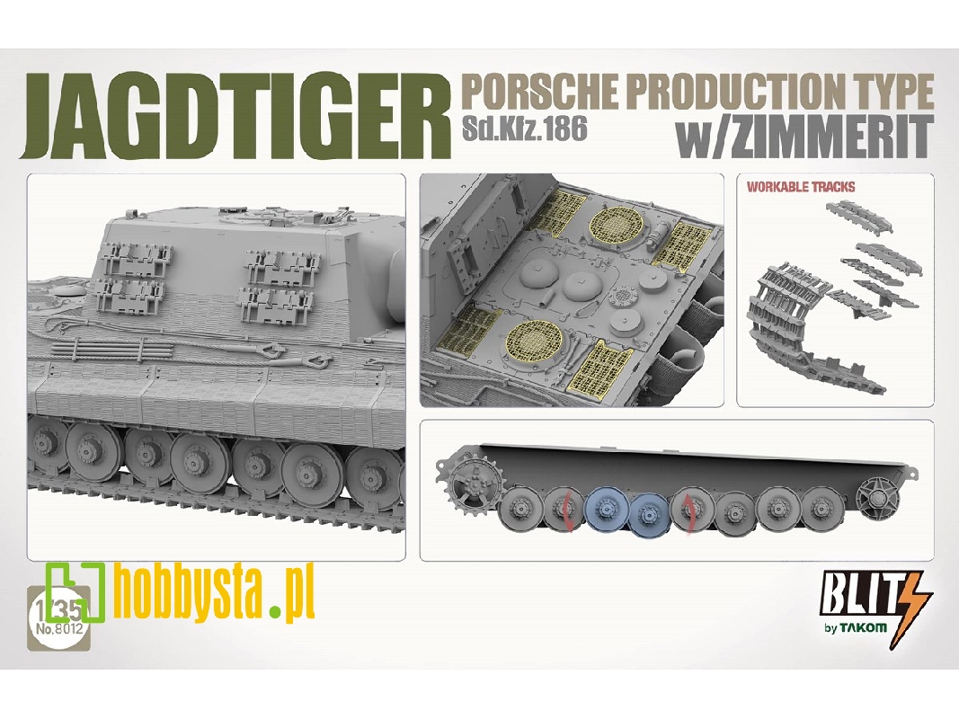 Jagdtiger Sd.Kfz. 186 Porsche production type w/Zimmerit