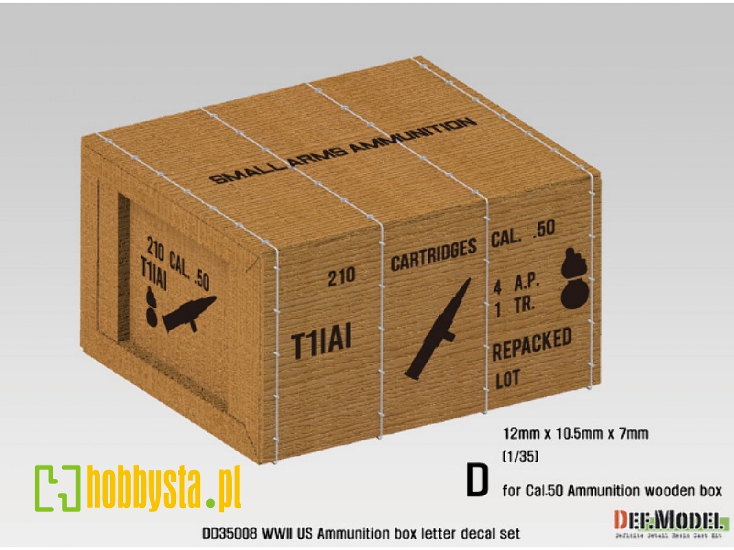 Wwii Us Ammunition Box Lettter Decal Set