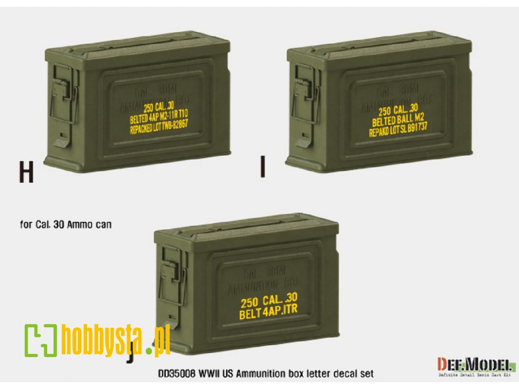 Wwii Us Ammunition Box Lettter Decal Set