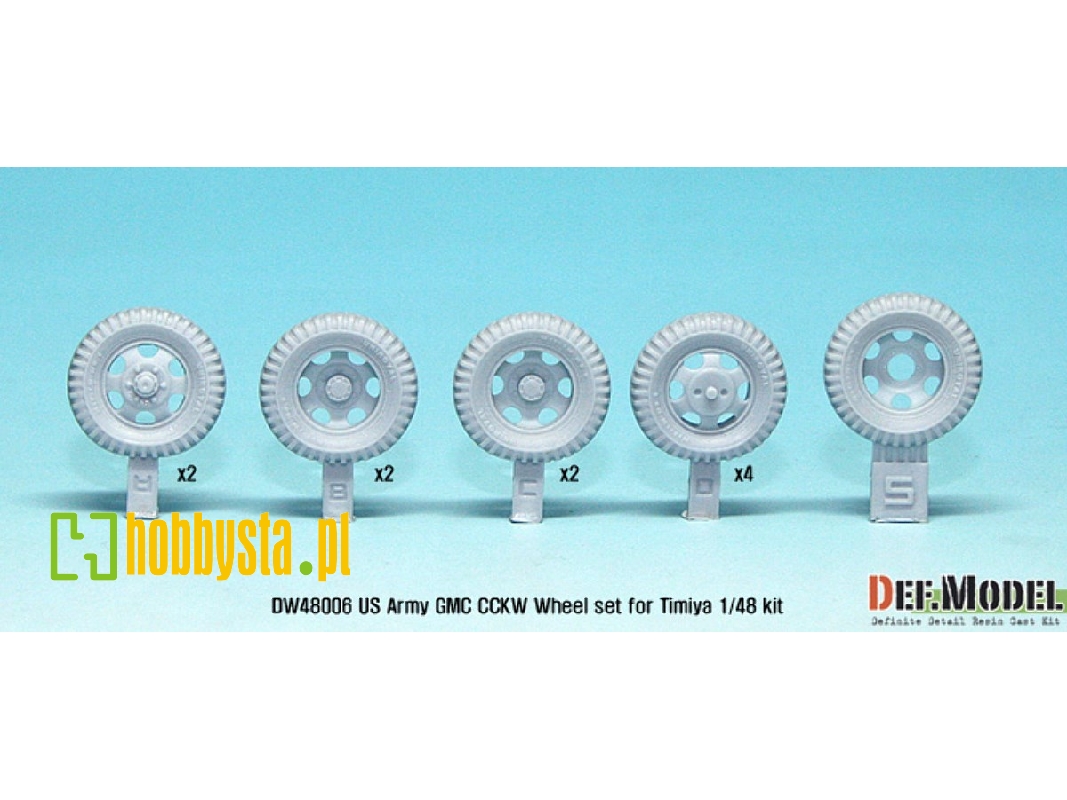 Us Army Gmc Cckw Wheel Set (For Tamiya 1/48)