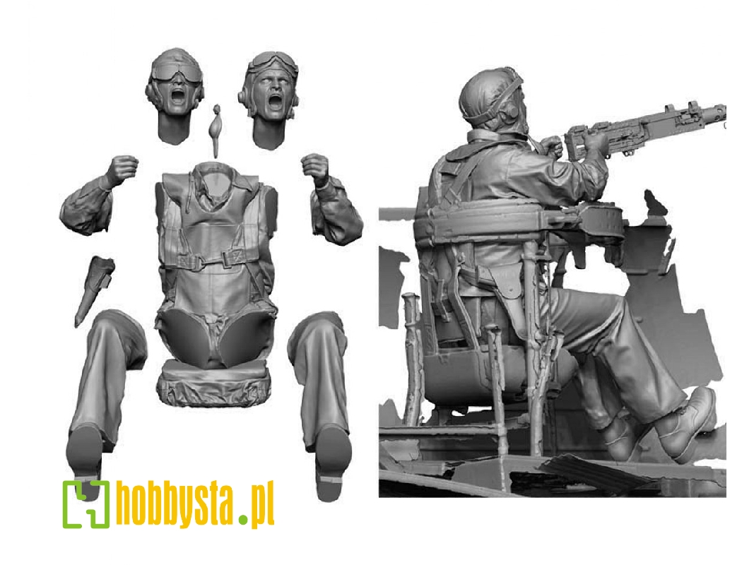 Ww2 Us Navy Rear Gunner 2 (Engaged / 2 Heads)