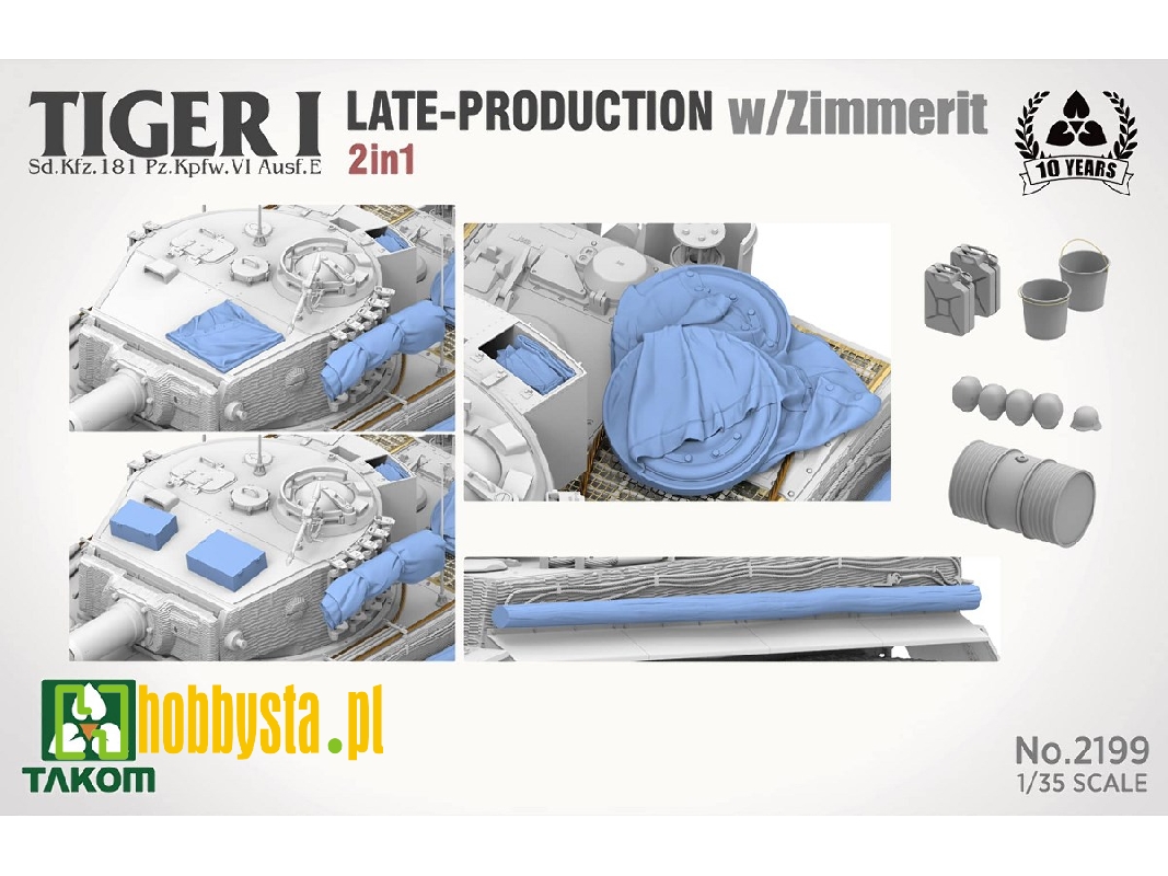 Tiger I Sd.Kfz.181 Pz.Kpfw.VI Ausf.E późna produkcja z zimmeritem