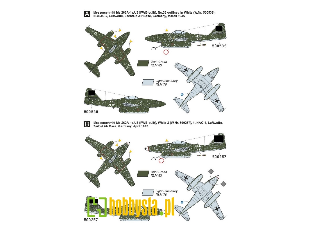 Messerschmitt Me-262 A - Conversion & Weapon Set (For Eduard And Mark I ...