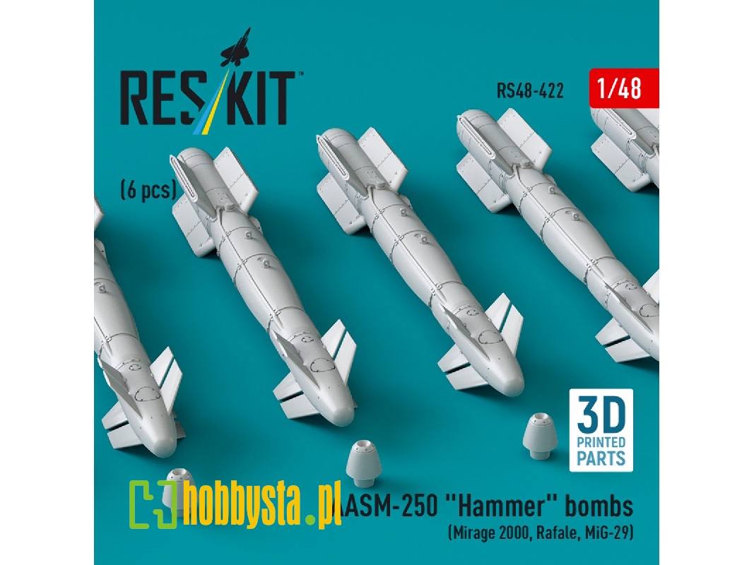 Aasm-250 'hammer' (6 Pcs) (Mirage 2000, Rafale, Mig-29) (3d Printed)